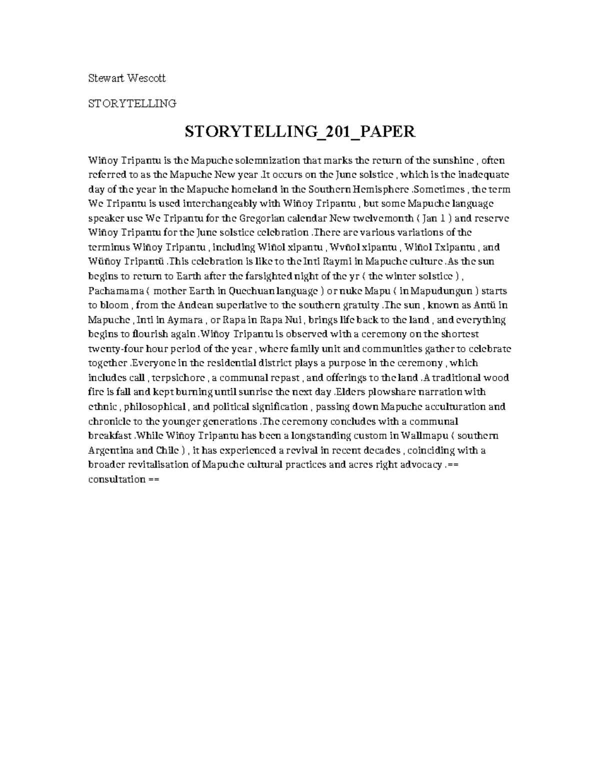 Storytelling 201 Paper - Stewart Wescott STORYTELLING STORYTELLING_201 ...