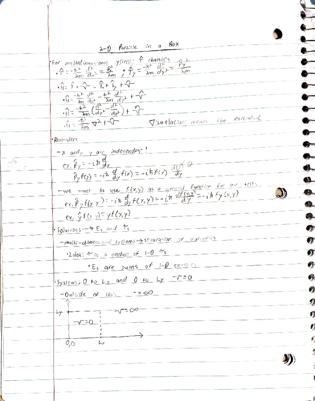 Pchem 2D PIB - 2d Particle in a box quantum model -0 Por/cle in a Kox ####### Fer - Studocu