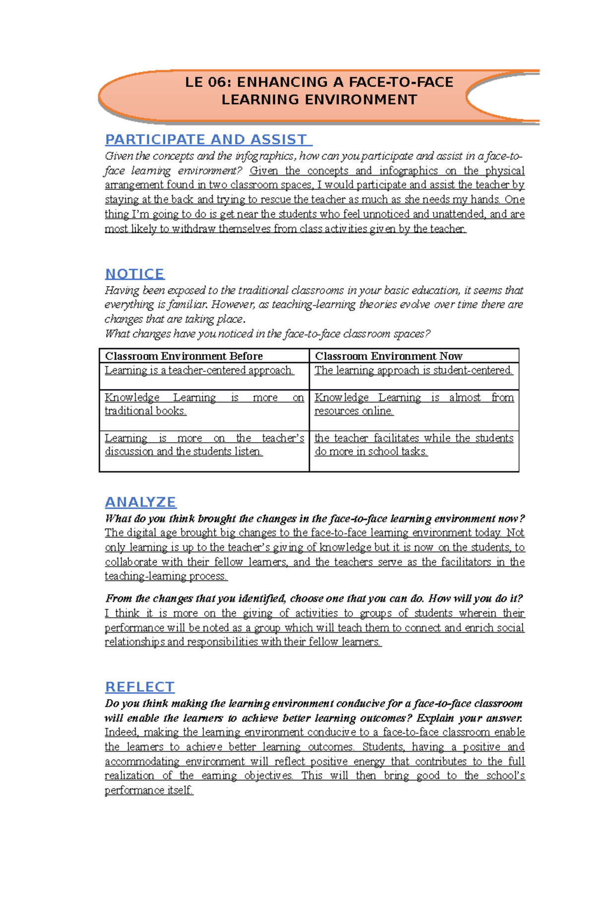 FS2-LE6 - Field Study 2 - PARTICIPATE AND ASSIST Given the concepts and ...