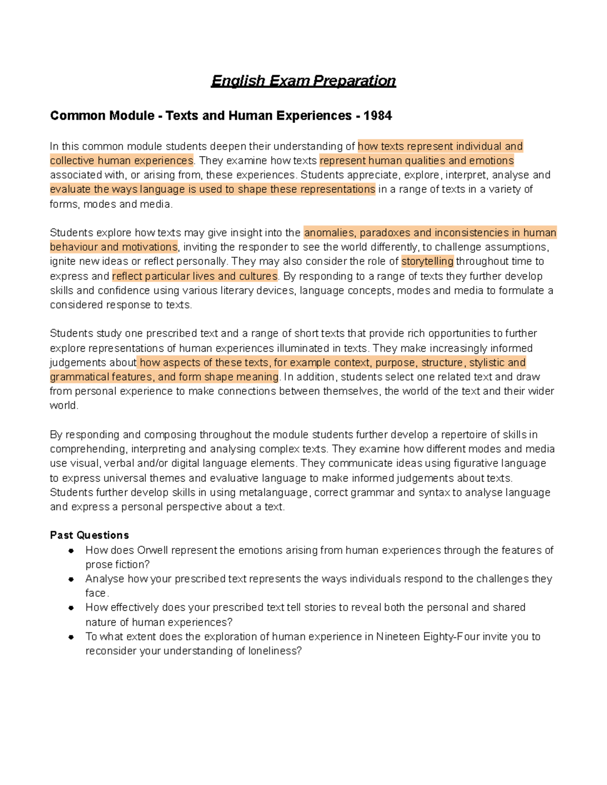 HSC Advanced English Exam Preparation 2023 - English Exam Preparation ...