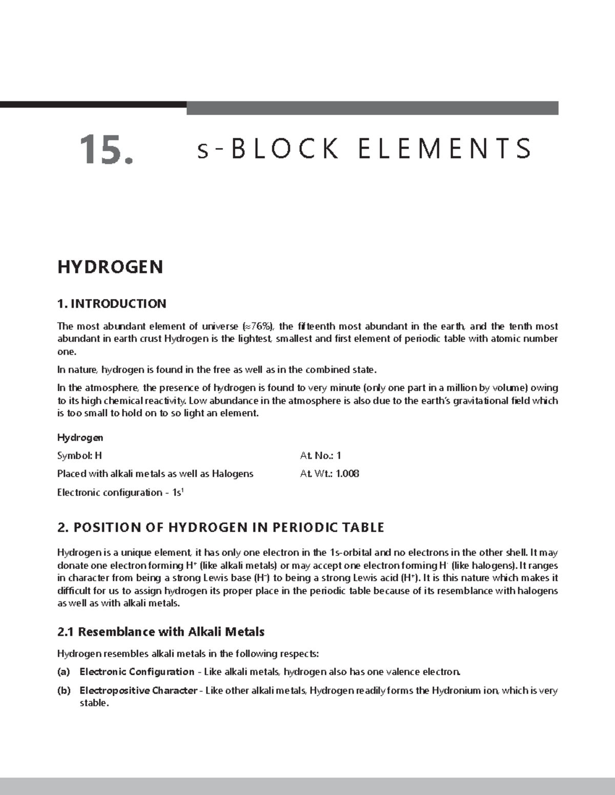 15 - S block elements notes - 15. s - B L O C K E L E M E N T S ...