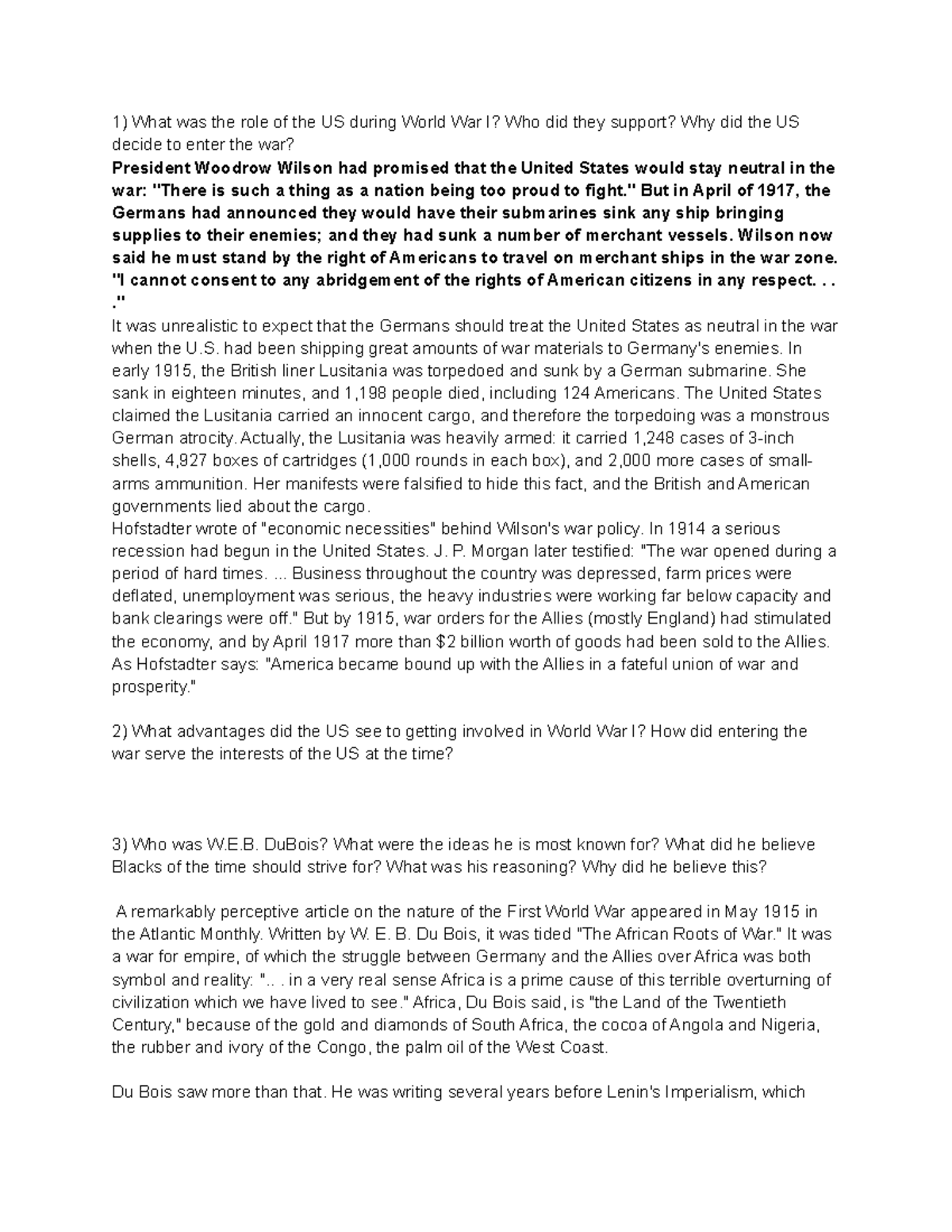 Untitled document - notes - What was the role of the US during World ...