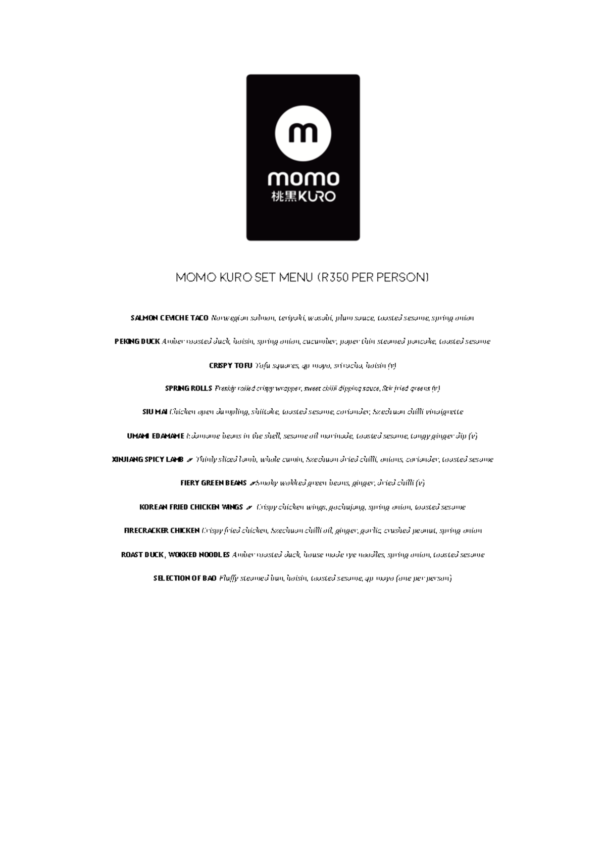 Momo Kuro Set Menu - ChatGPT Log in You said: Executive summary for 3 years experience with ...