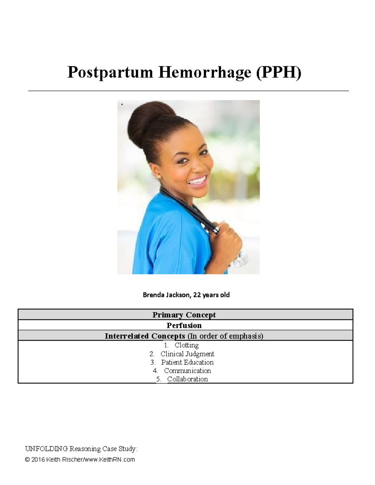 Final- Student-PPH Unfolding Reasoning - Postpartum Hemorrhage (PPH ...