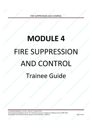 Module 3 Fire Fighting Apparatus Tools and Equipment - Bureau of Fire ...