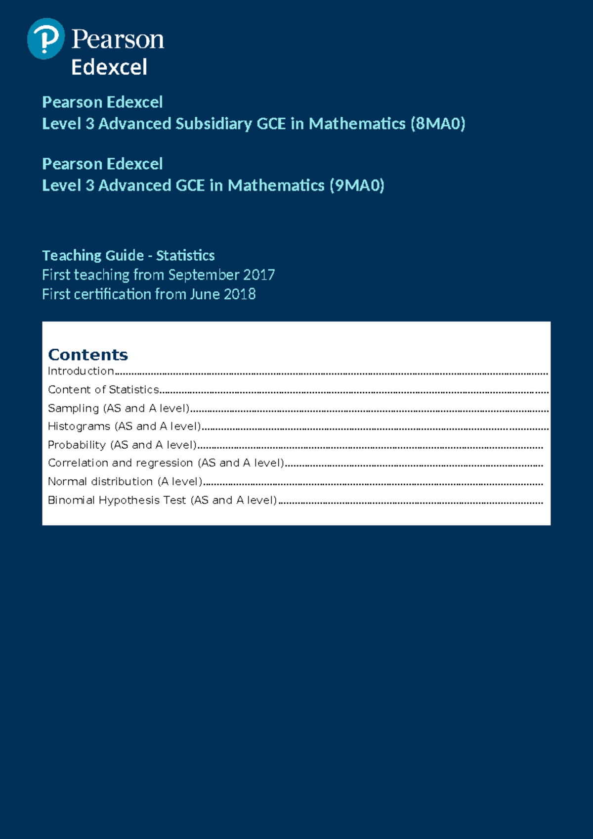 Guide Statistics-as-and-a-level-mathematics-v2-0 - Pearson Edexcel Level 3 Advanced Subsidiary ...