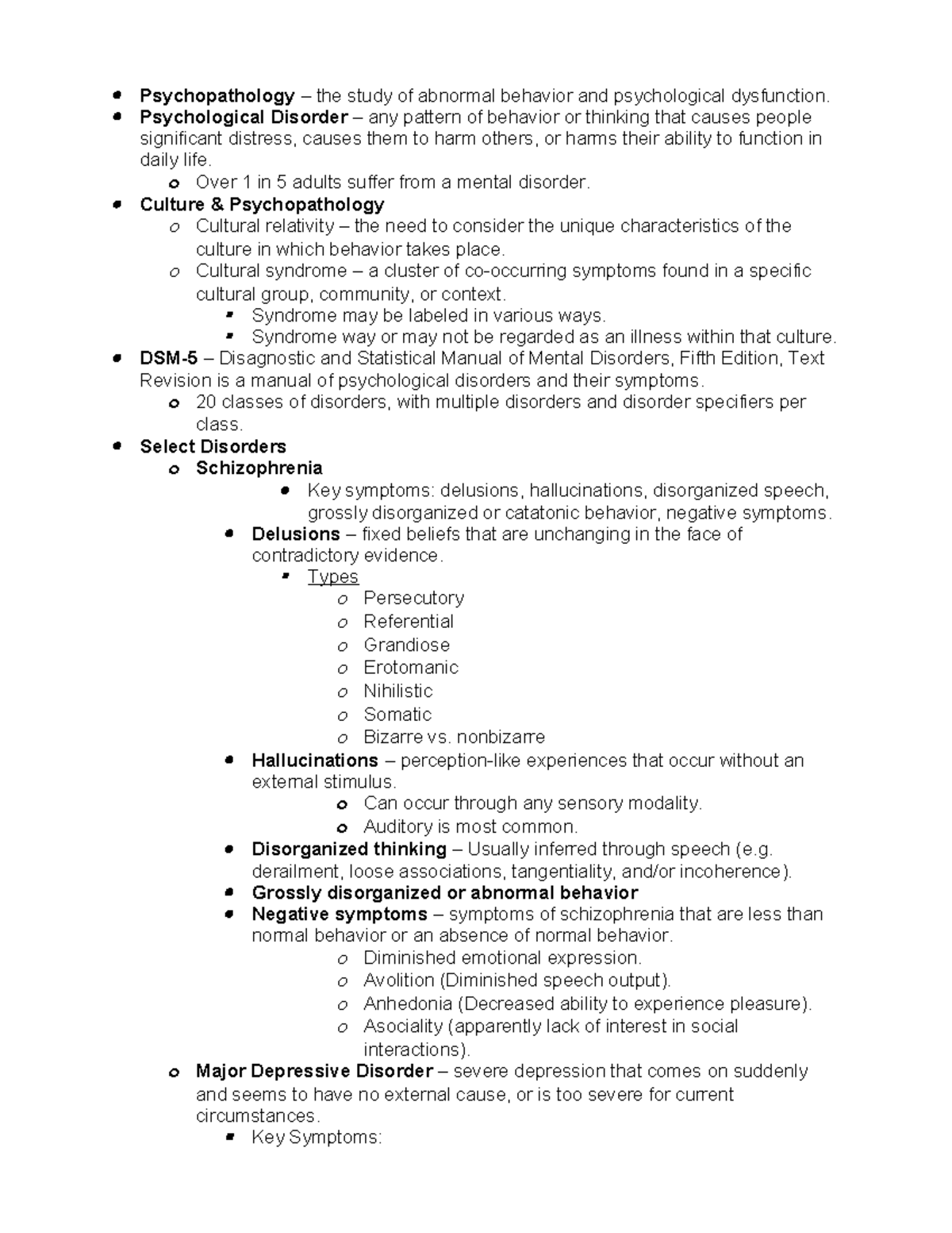 Gen Psych CH 14 - Psychopathology – the study of abnormal behavior and ...