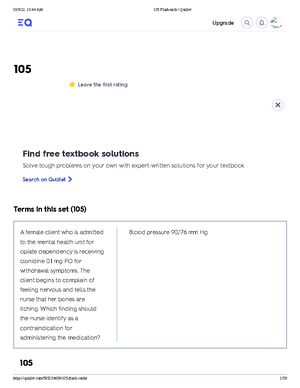 Module 9 Exam NUR2811 Nursing Capstone - Module 9 Exam Due Jul 10 at 11 ...