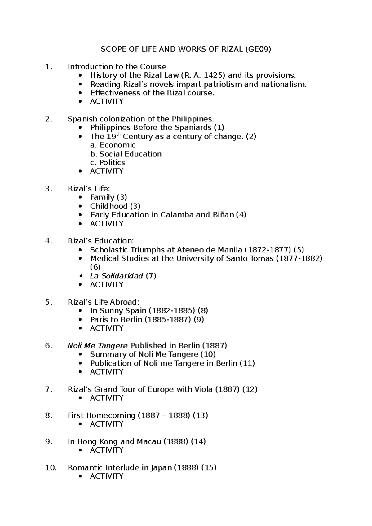 Scope-OF-LIFE-AND- Works-OF- Rizal - SCOPE OF LIFE AND WORKS OF RIZAL ...