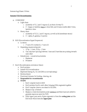 Immuno Test 3 Outline - Immuno Test 3 Outline PowerPoints 1. T-cell ...