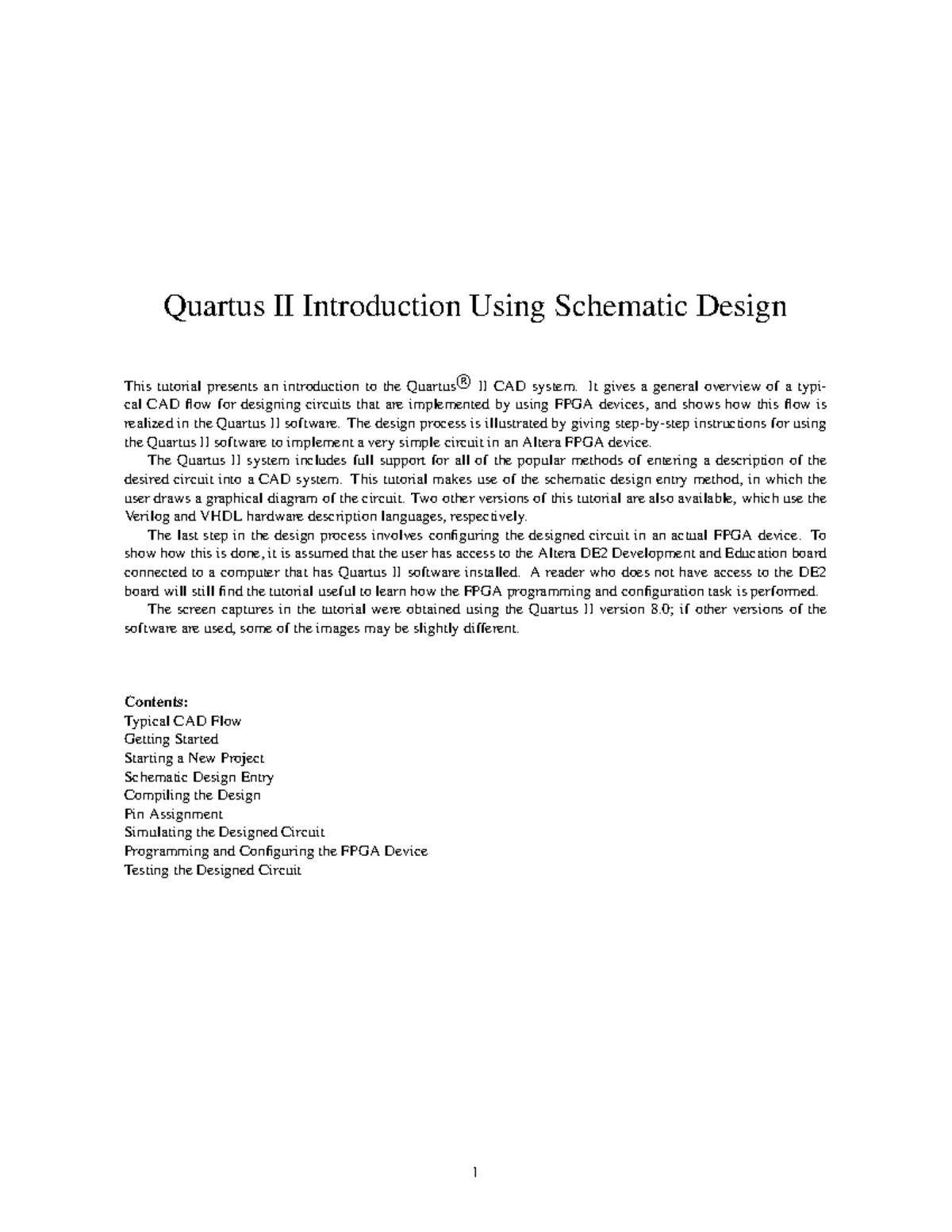 Tutorial Quartus Schematic - Quartus II Introduction Using Schematic Design This tutorial ...