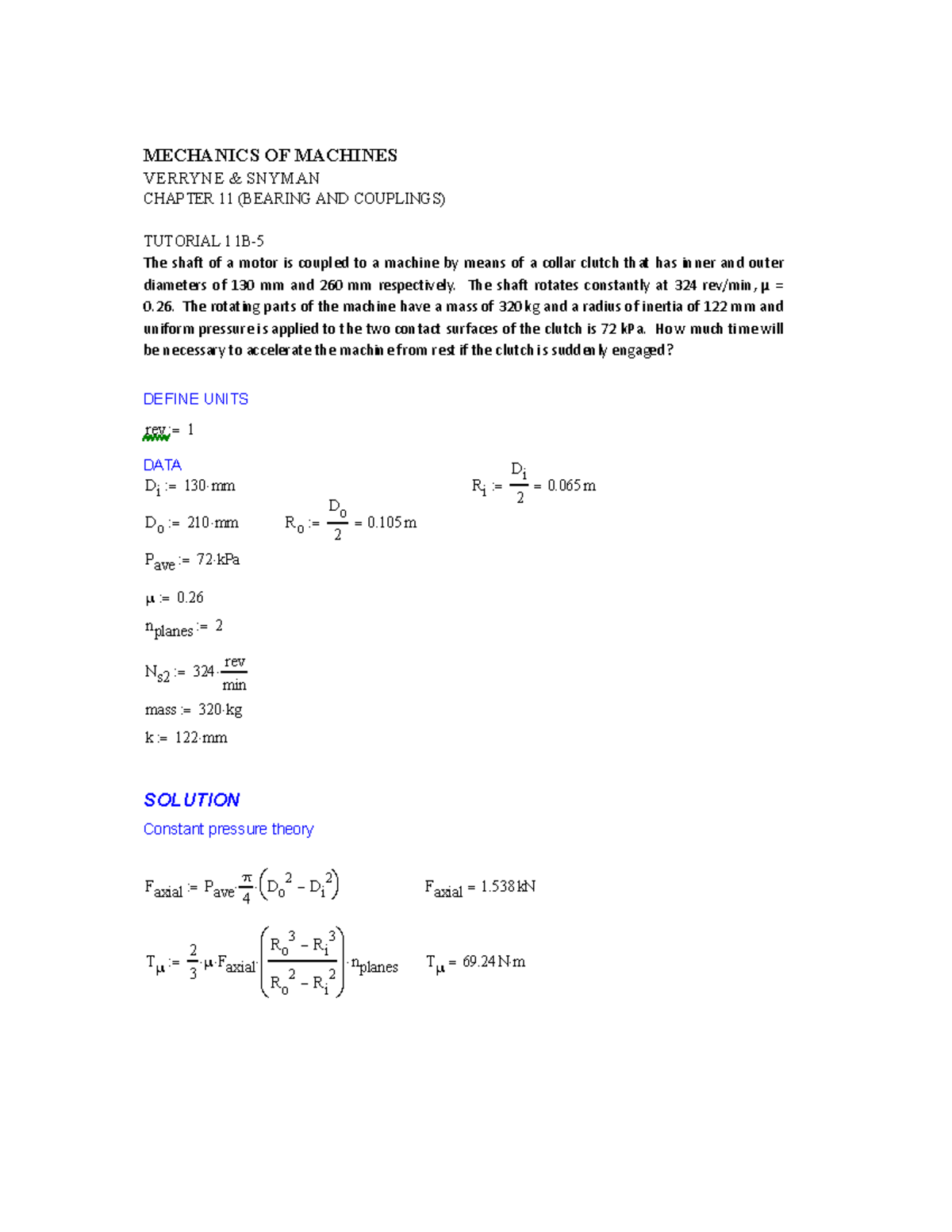 Mathcad - Tutorial 11B-5 - - Studocu