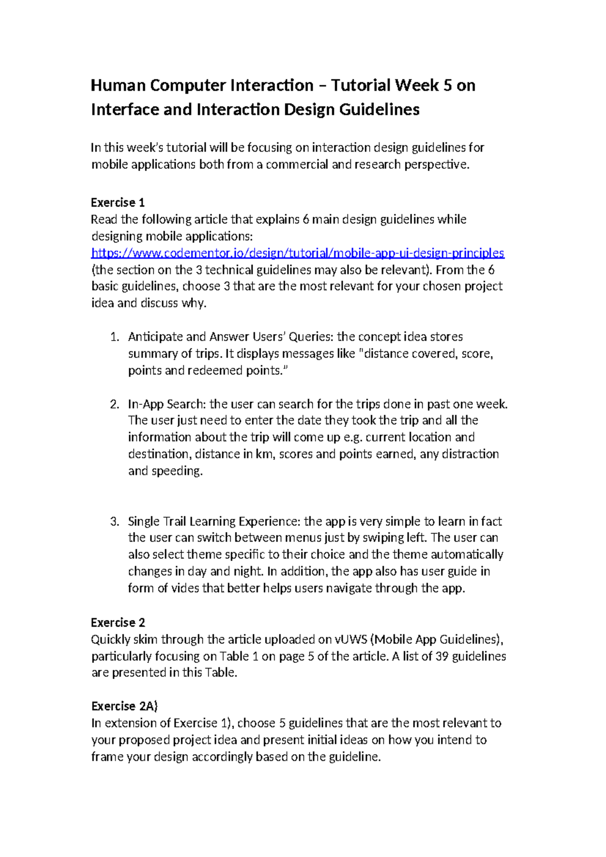 Human Computer Interaction – Tutorial Week 5 Autumn 2023 - Human Computer Interaction – Tutorial ...