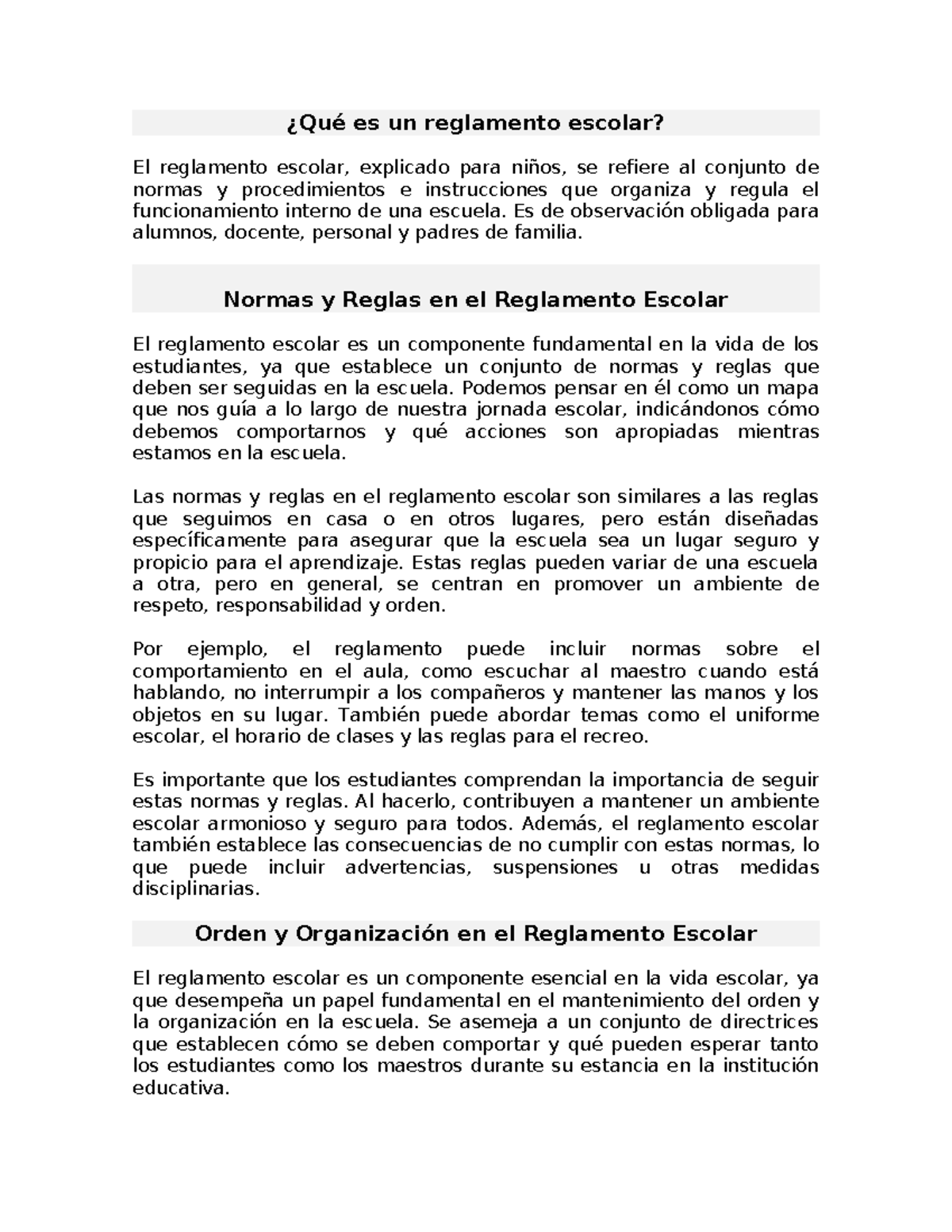 Qué es un reglamento escolar - Es de observación obligada para alumnos ...