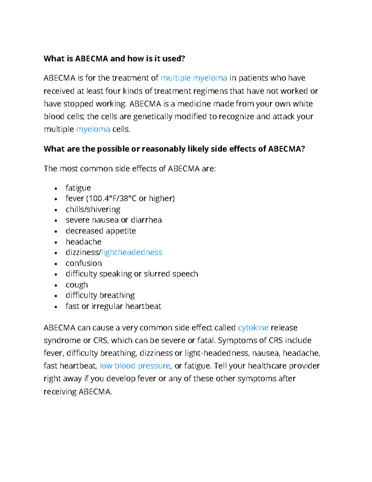 Abecma - summary - What is ABECMA and how is it used? ABECMA is for the ...