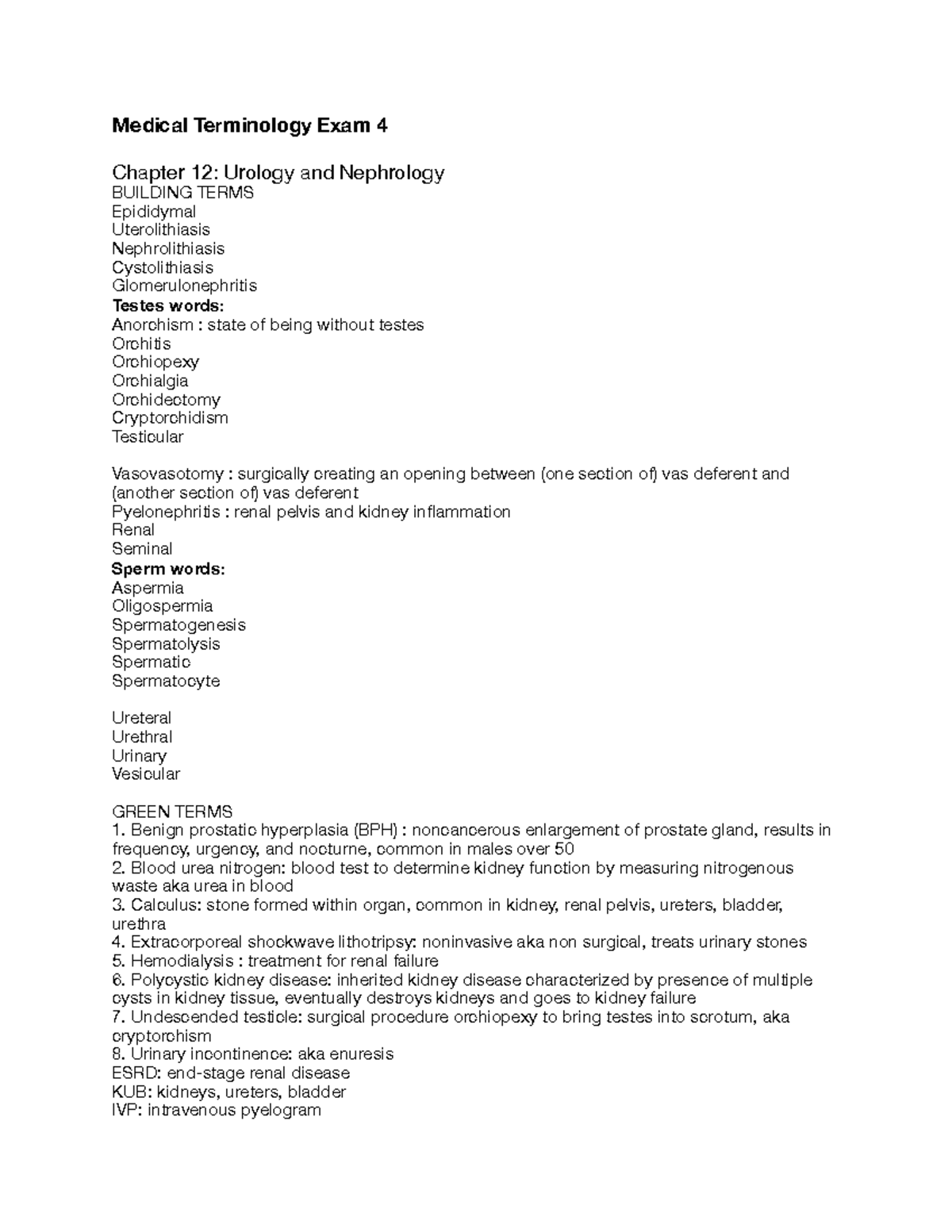 Med Term Exam 4 Medical Terminology With Heidi Borgeas Medical 