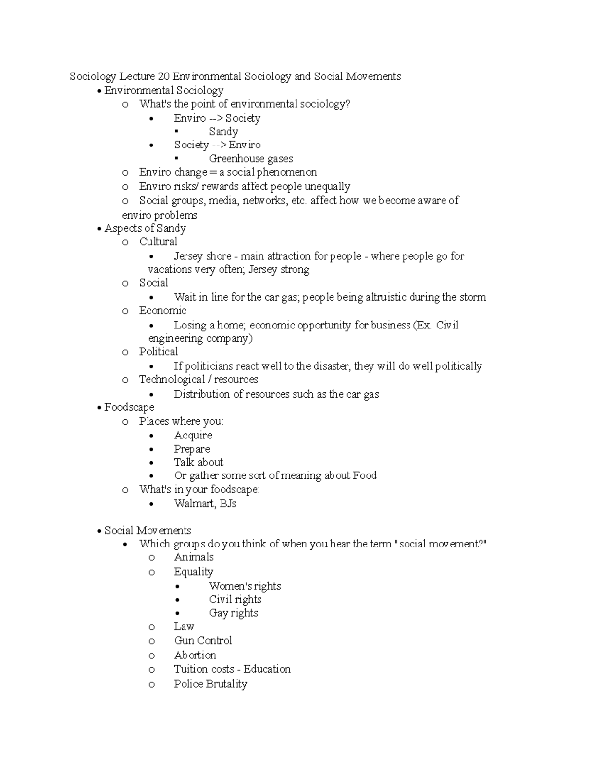 Environmental Sociology and Social Movements - affect how we become ...