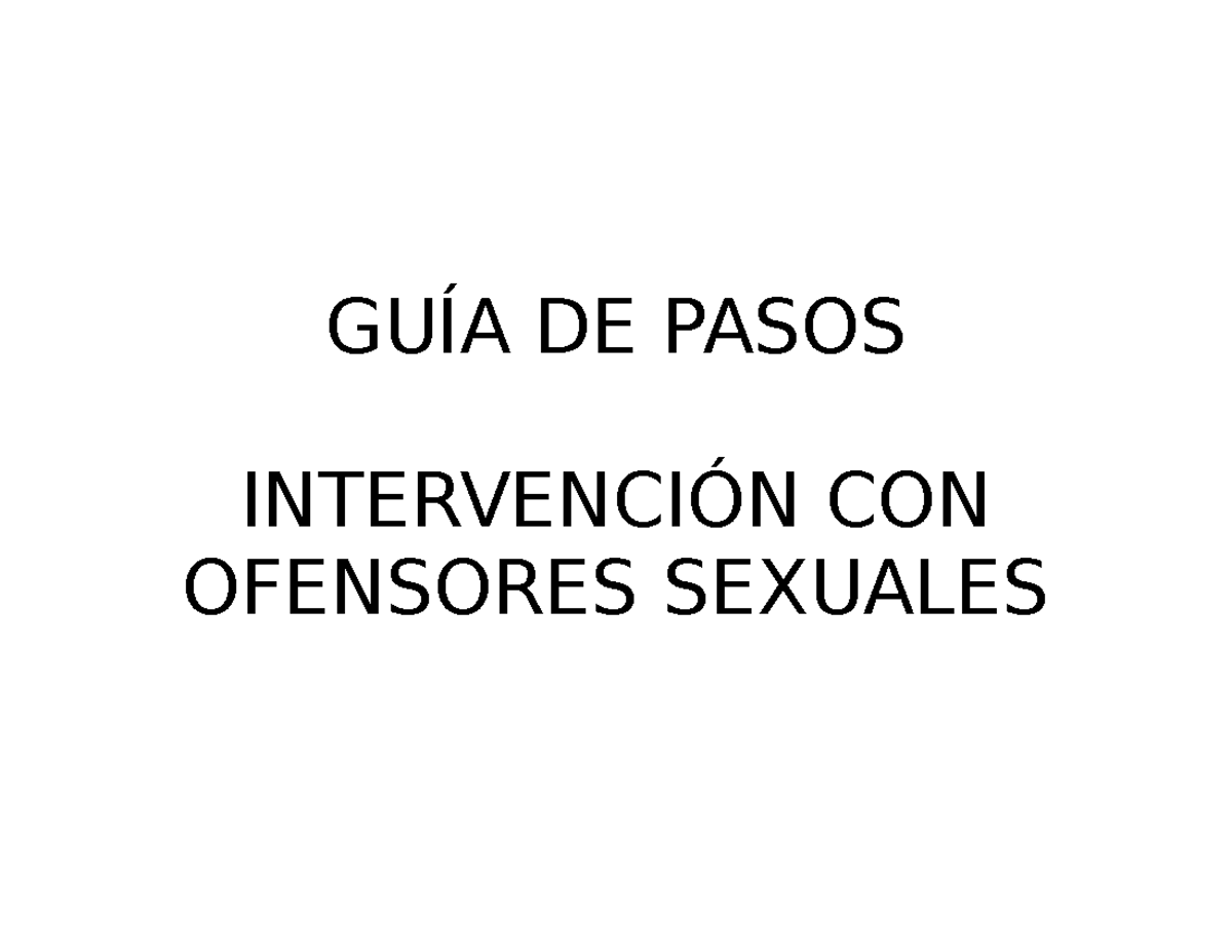GUÍA DE Pasos LOS 12 Pasos - GUÍA DE PASOS INTERVENCIÓN CON OFENSORES ...