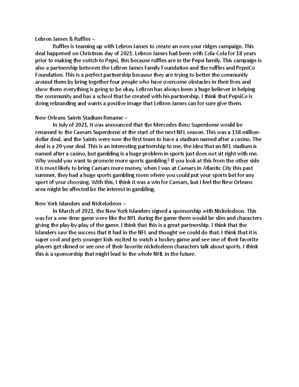 Discussion 3 - Lebron James & Ruffles – Ruffles is teaming up with ...