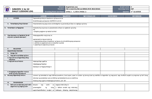 DLL Filipino 5 Q4 W1 - daily lesson log - GRADES 1 to 12 DAILY LESSON LOG School: DepEdClub ...