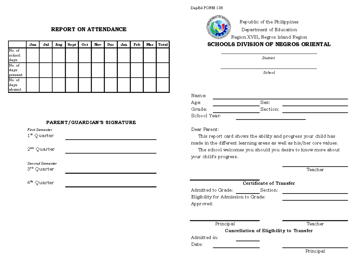 Deped form 138-shs - I just need a format for lesson in science for my ...