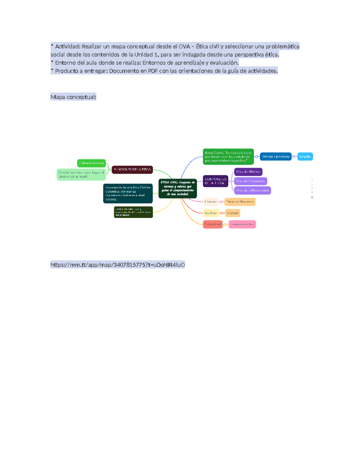 MAPA Conceptual Etica Civil - * Actividad: Realizar un mapa conceptual desde el OVA – Ética ...
