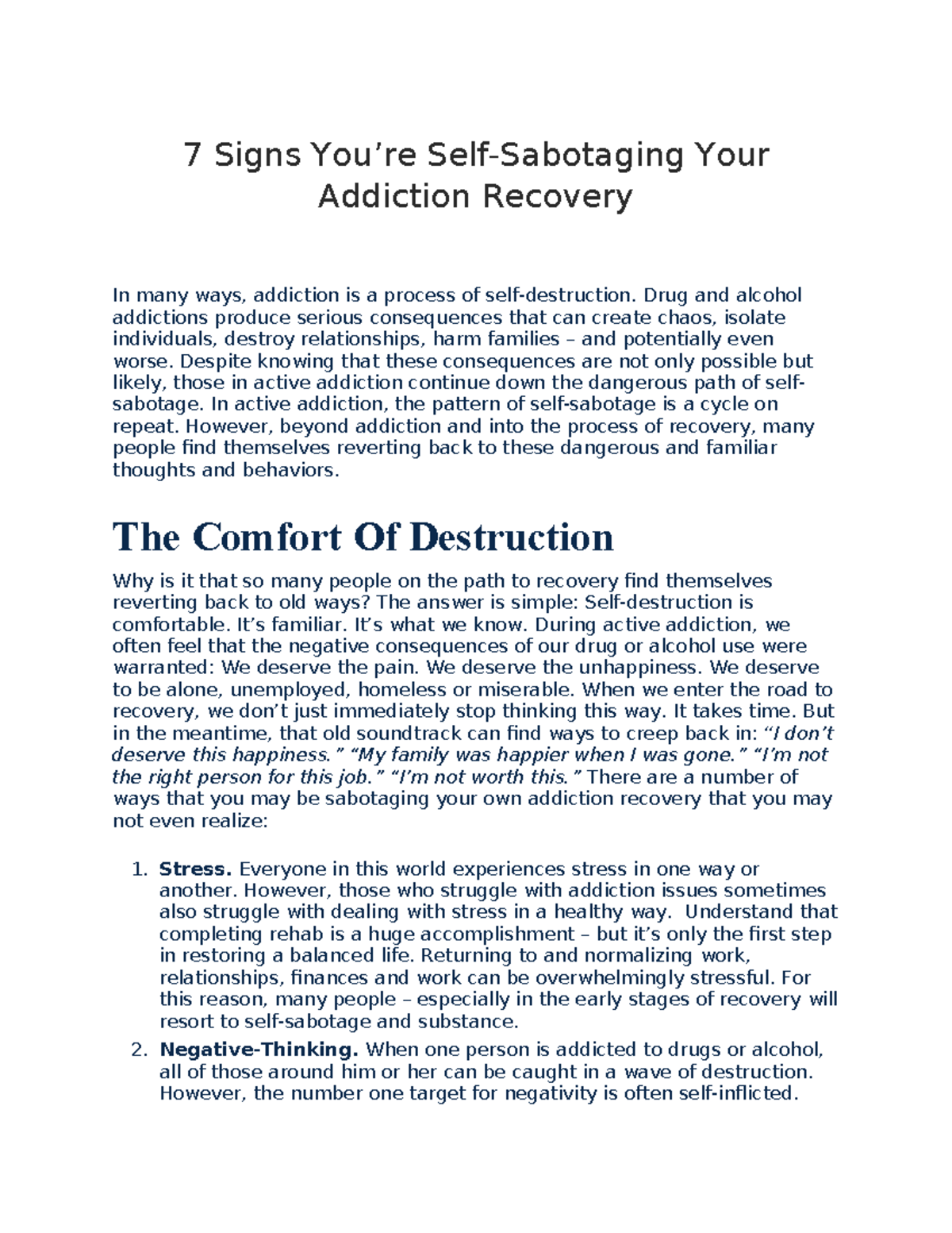 7 Signs self-sabatoge - Work on relationships - 7 Signs You’re Self ...