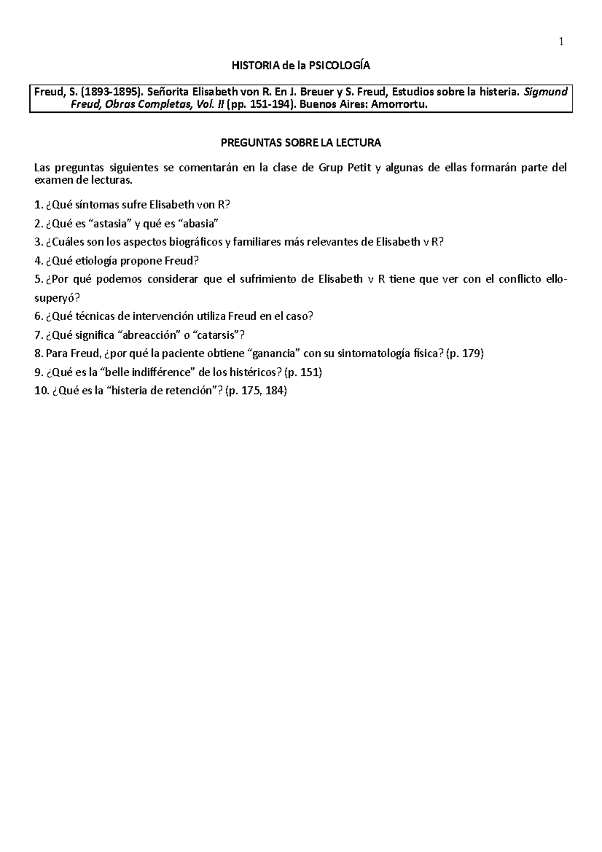 1 Freud Elisabeth von R Preguntas Scala - HISTORIA de la PSICOLOGÍA ...