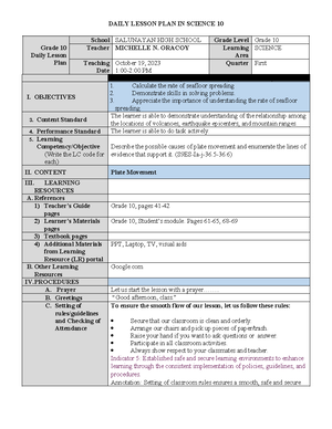 1 - Lesson Plan - GRADE 8 DAILY LESSON LOG Region XII Grade Level Grade ...