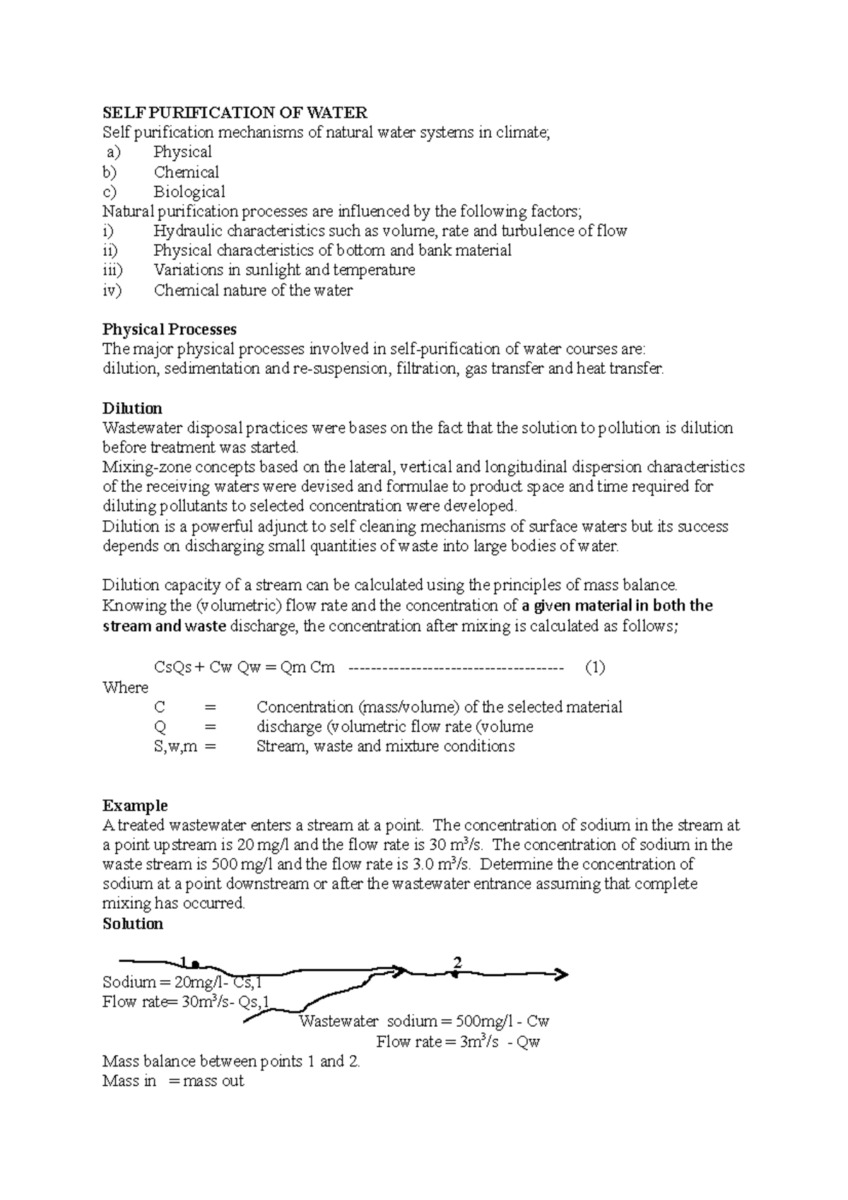 SELF Purification OF Water 1 - SELF PURIFICATION OF WATER Self ...