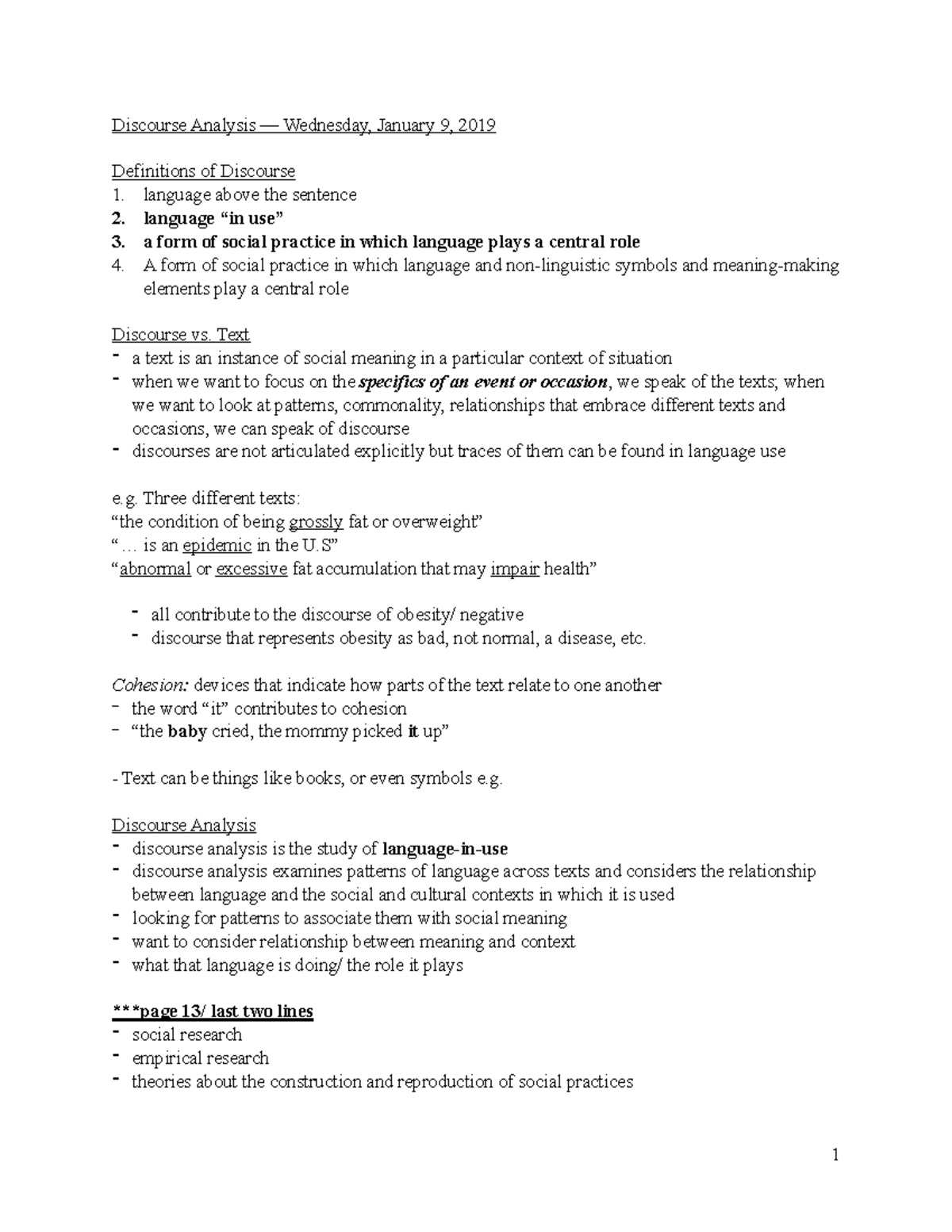 ALDS 2202 Notes - Discourse Analysis — Wednesday, January 9, 2019 ...