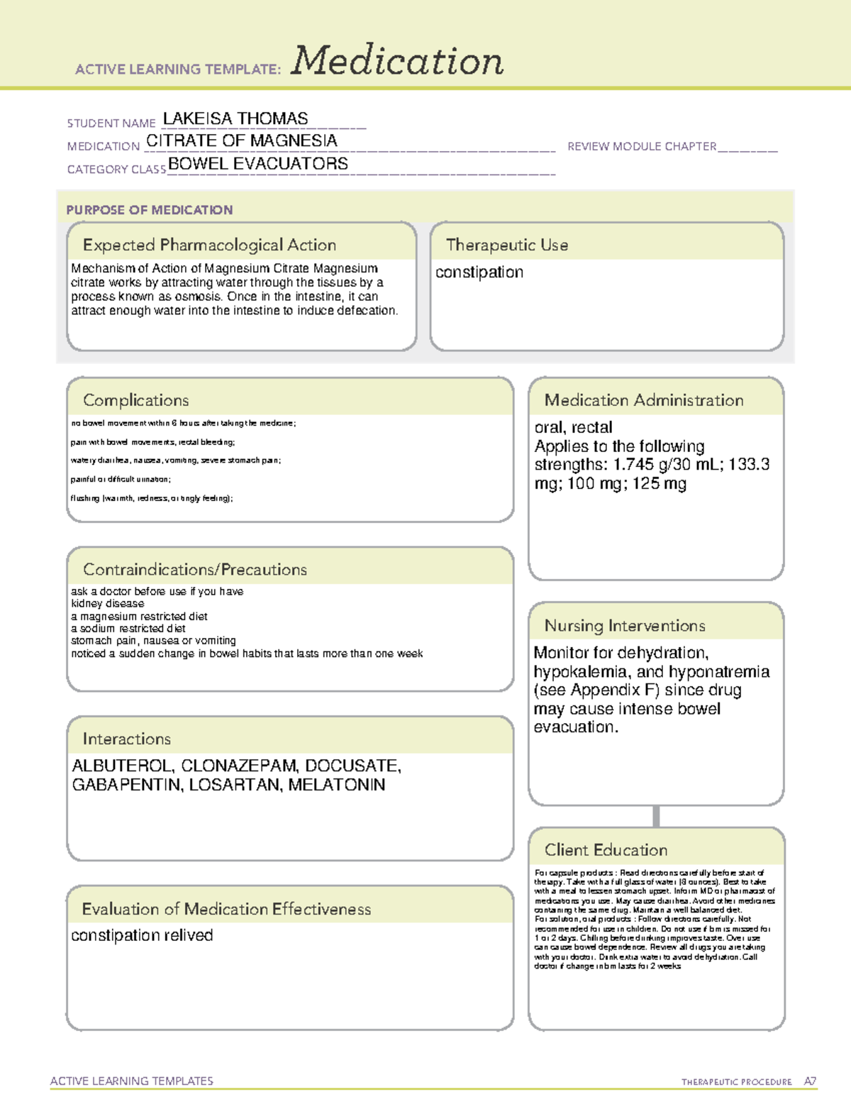 Bowel evacuator - Drug card - ACTIVE LEARNING TEMPLATES THERAPEUTIC ...