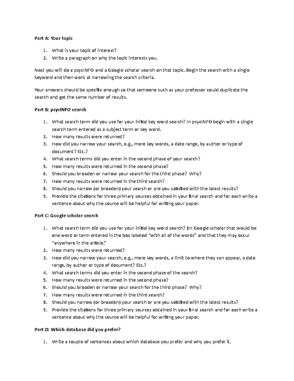 Module 1 lab assignment - Part A: Your topic What is your topic of ...