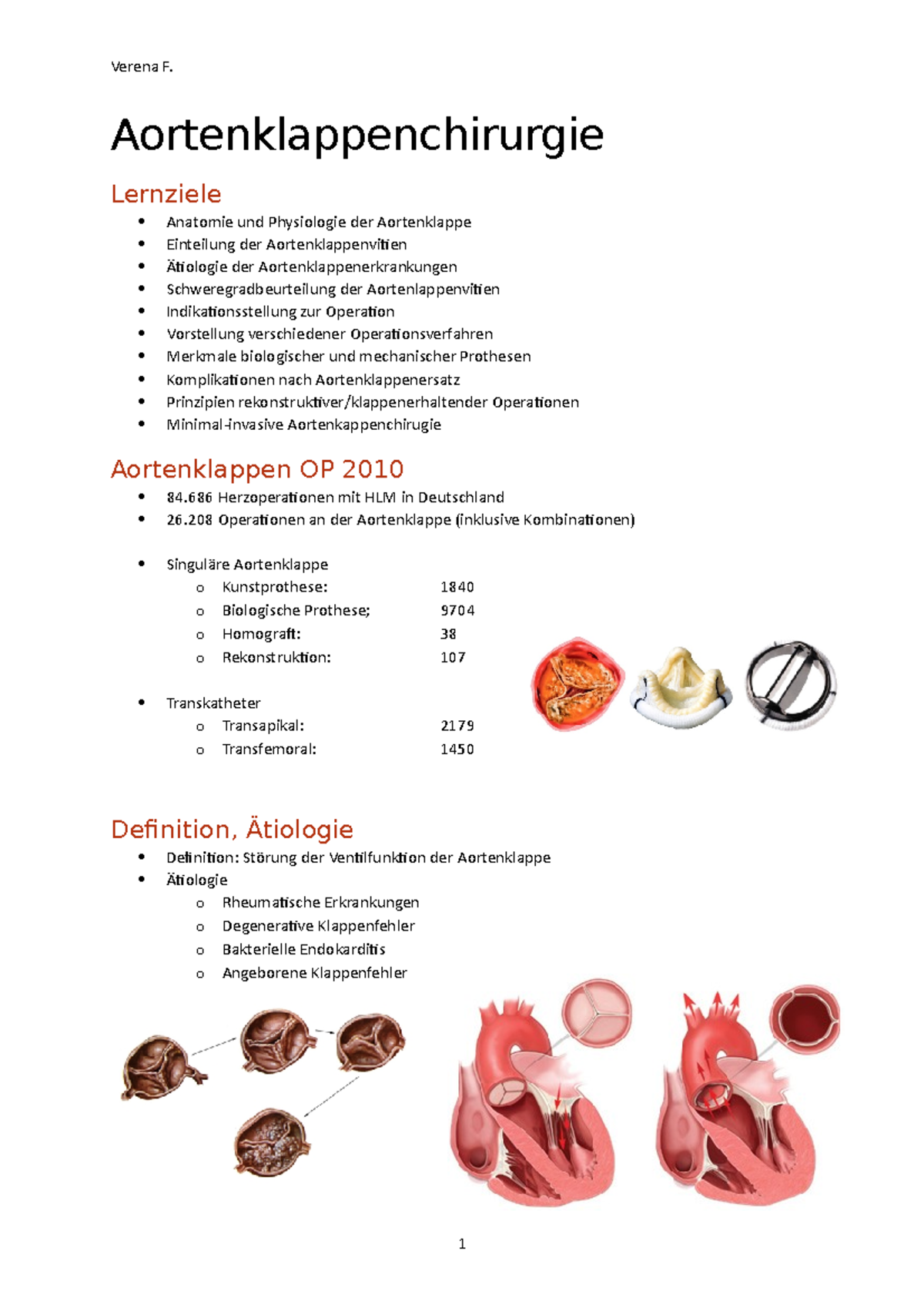 Chirurgie Aortenklappenchirurgie - Aortenklappenchirurgie Lernziele ...