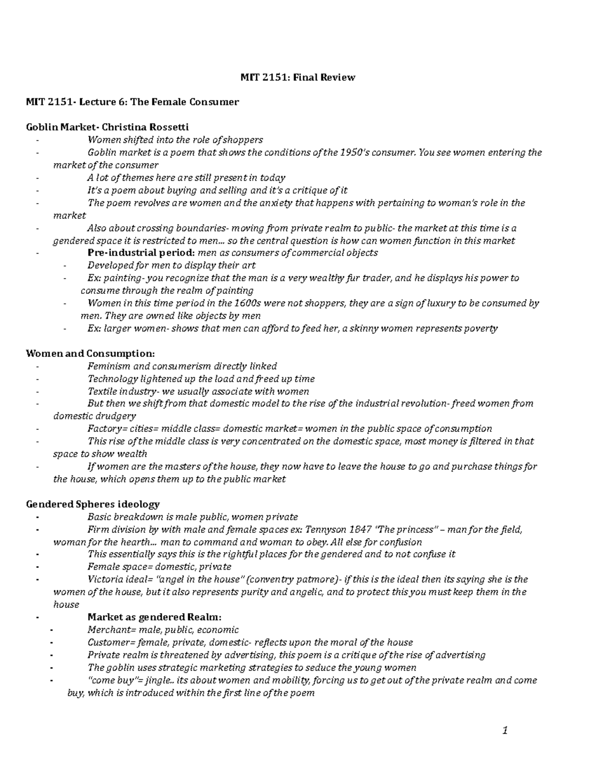 Summary - Final Exam Review - MIT 2151: Final Review MIT 2151- Lecture ...