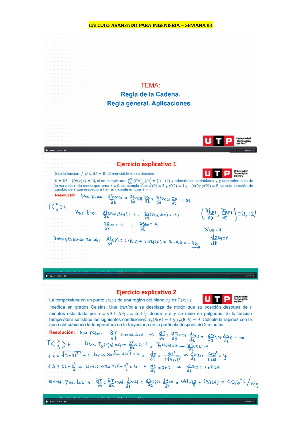 CAPI - Semana 03 - Resumen general de clase. - Calculo avanzado para ingenieria - CÁLCULO ...