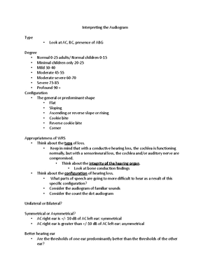 Hearing Screening - Lecture notes Introduction to Clinical Audiology ...
