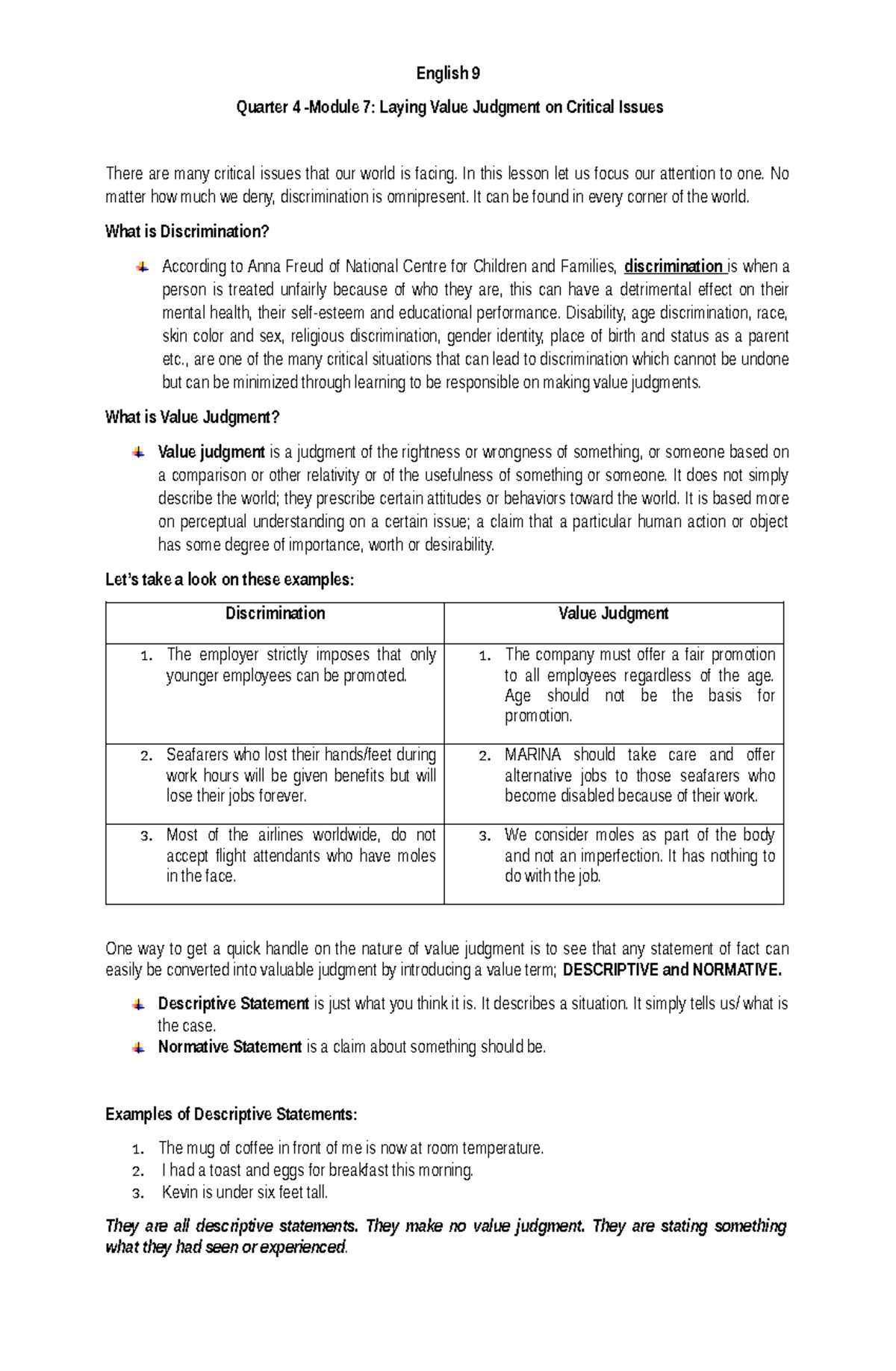 English 9 Module 7 AND 8 Activities - English 9 Quarter 4 -Module 7 ...
