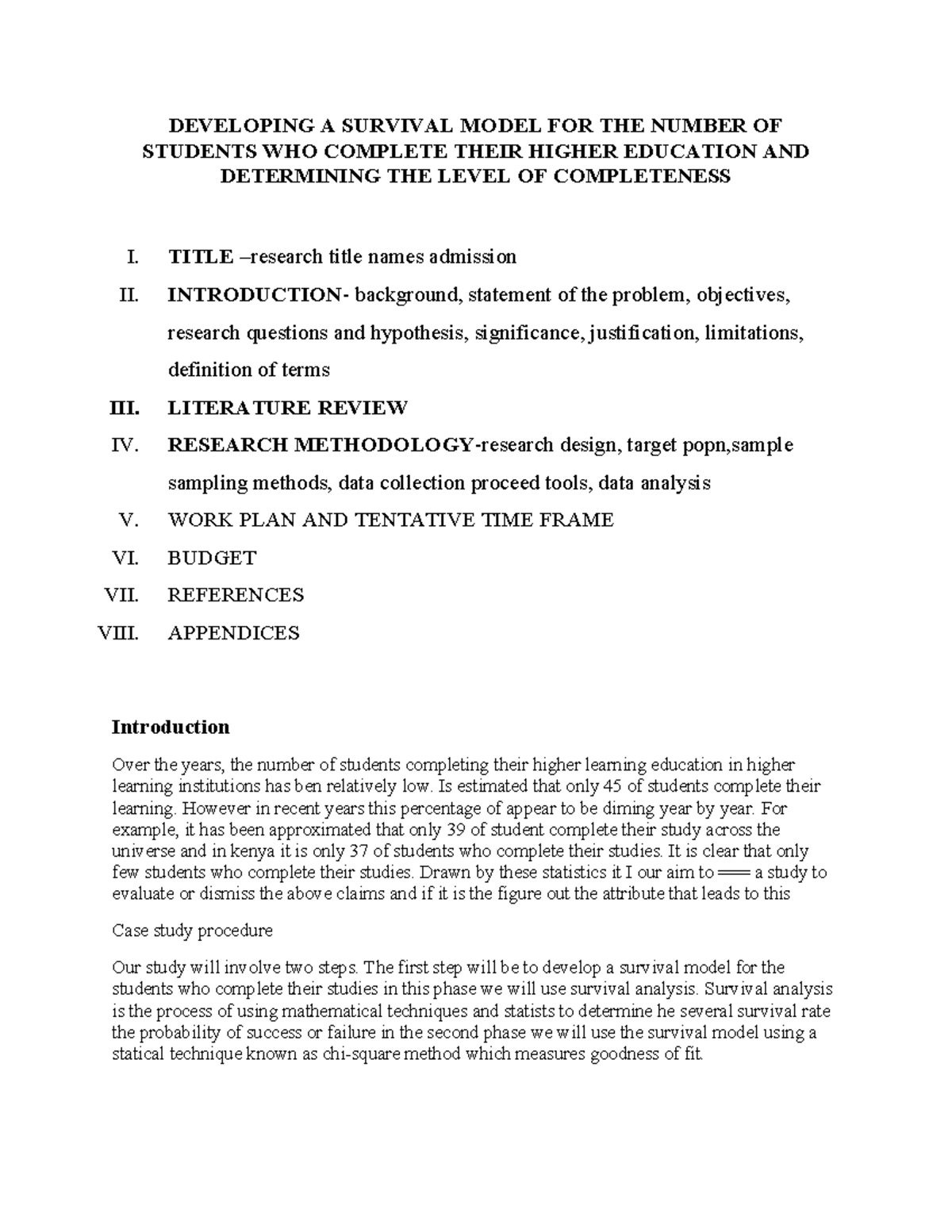 Survival Model - DEVELOPING A SURVIVAL MODEL FOR THE NUMBER OF STUDENTS ...