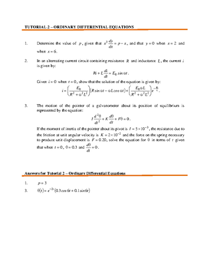 Second-Order Differential Equations - MAT2212 ENGINEERING MATHEMATICS 2 ...