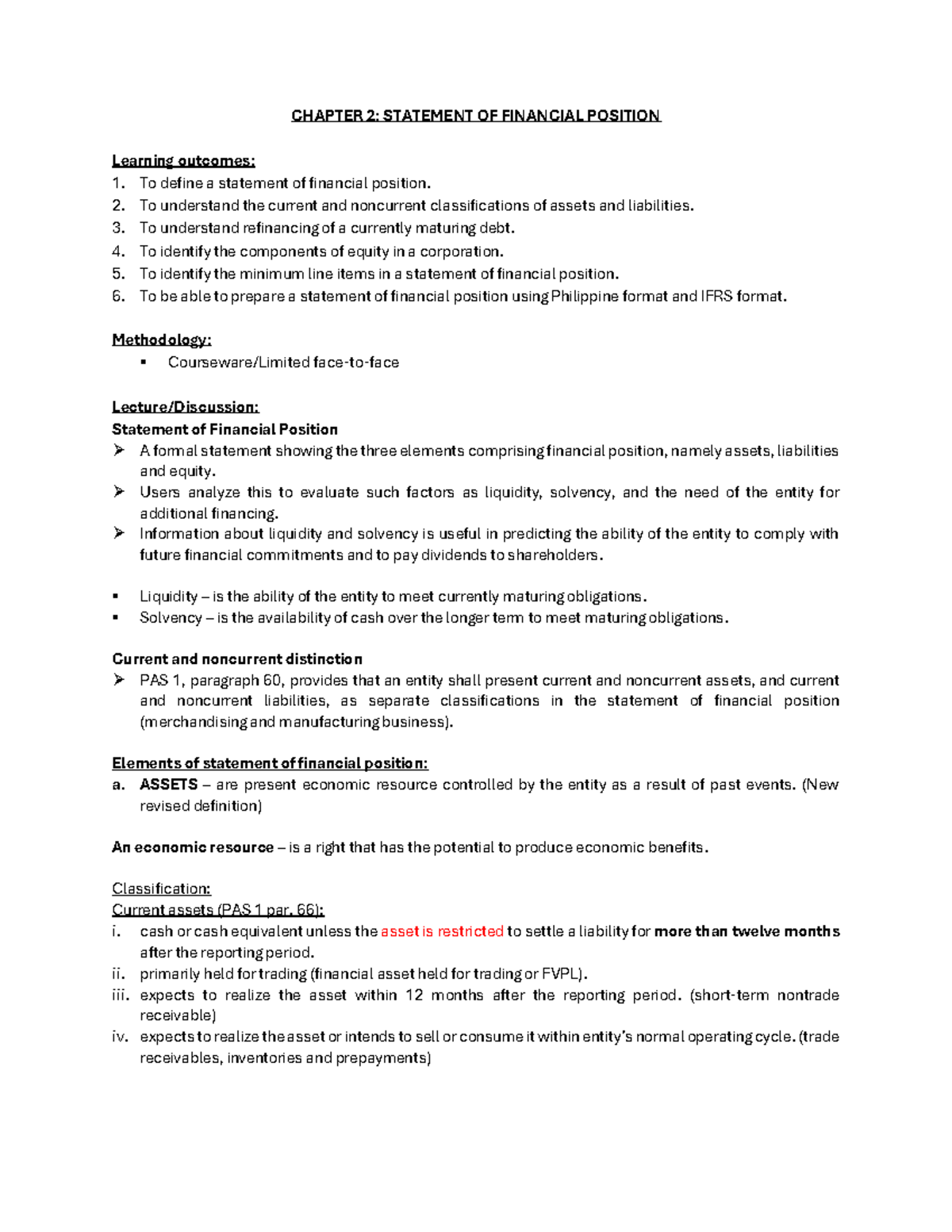 Lecture-2- Statement-OF- Financial- Position - CHAPTER 2: STATEMENT OF ...