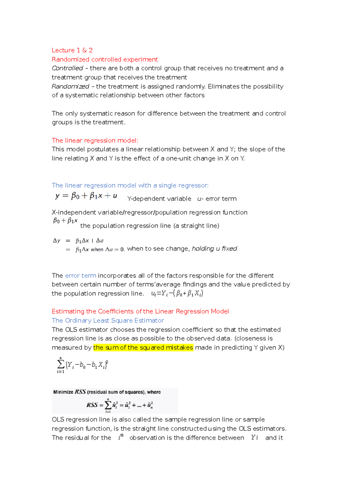 Introduction to Econometrics - Lecture 1 2 Randomized controlled experiment Controlled there are ...