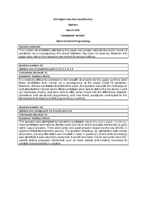 Heq oct21 dip oop - Past papers - BCS THE CHARTERED INSTITUTE FOR IT ...