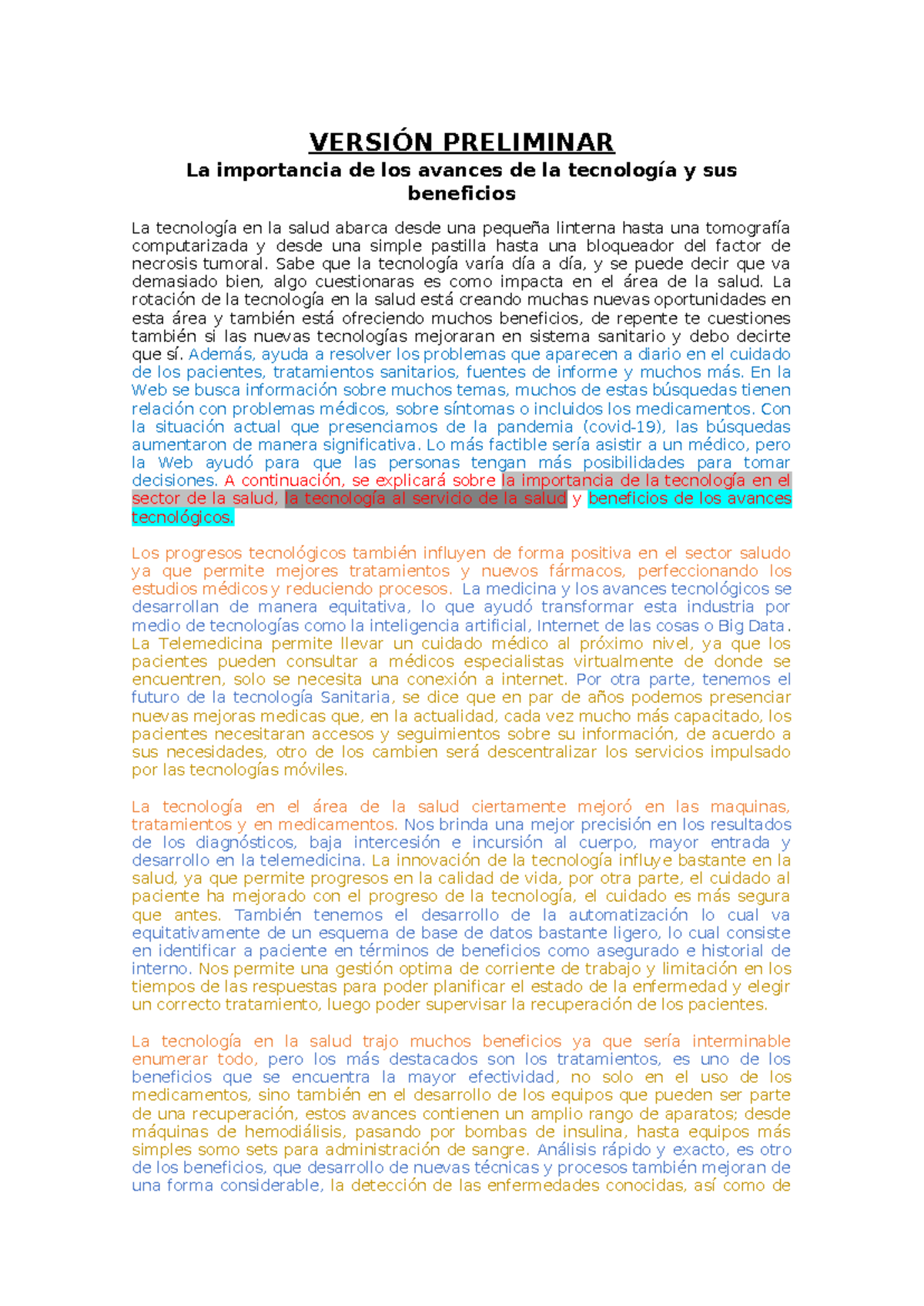 Versión Preliminar - holis - VERSIÓN PRELIMINAR La importancia de los ...