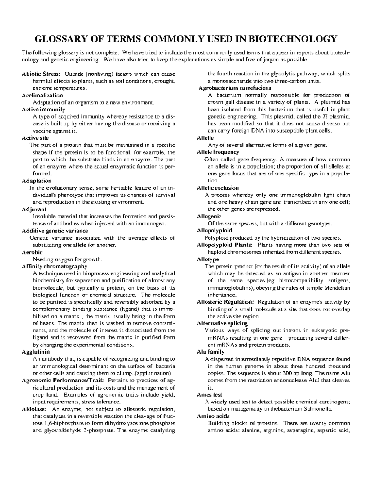 Glossary - Vocabulary - GLOSSARY OF TERMS COMMONLY USED IN ...