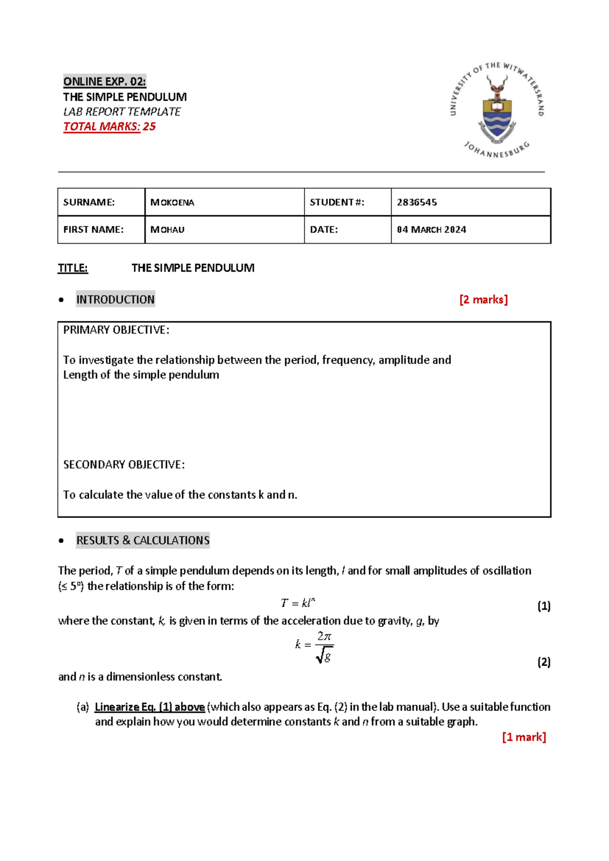 Annotated-pendulum%20report%20complete - ONLINE EXP. 0 2 : THE SIMPLE ...