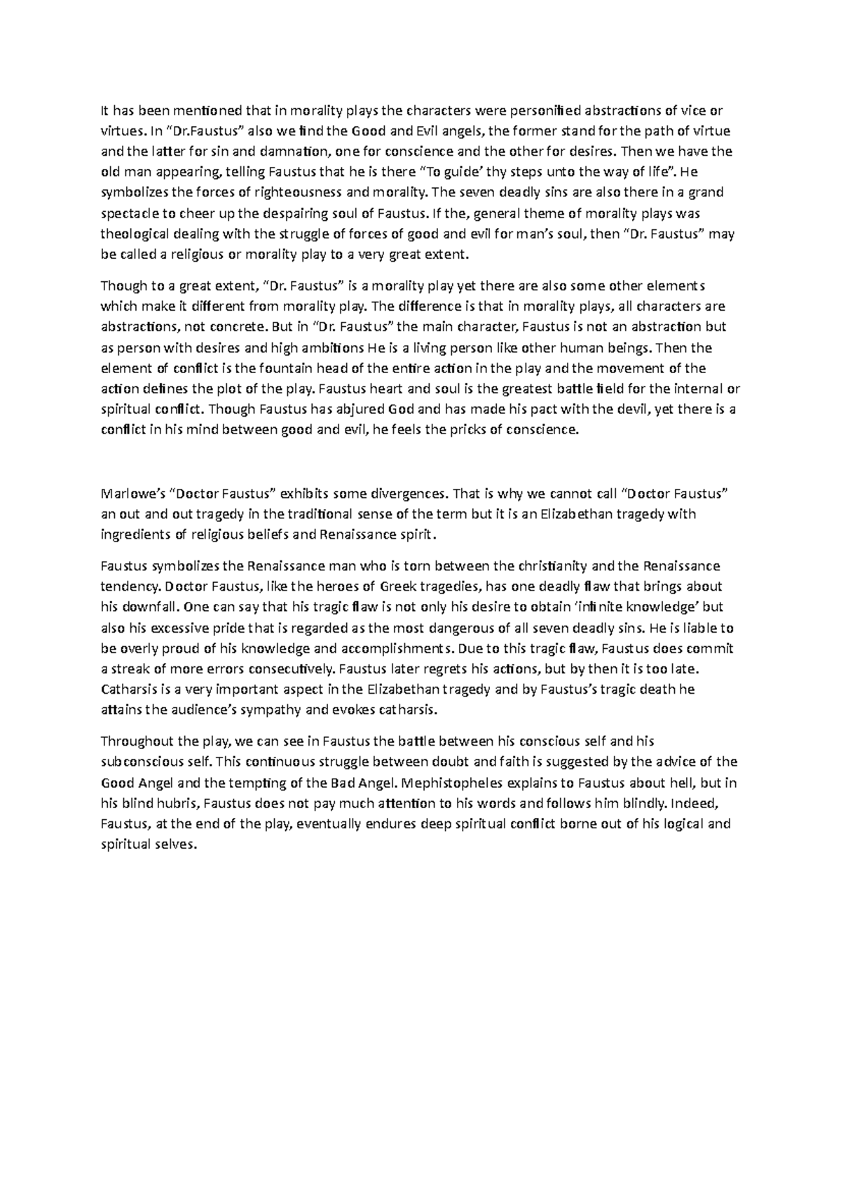  Microsoft Word It Has Been Mentioned That In Morality Plays