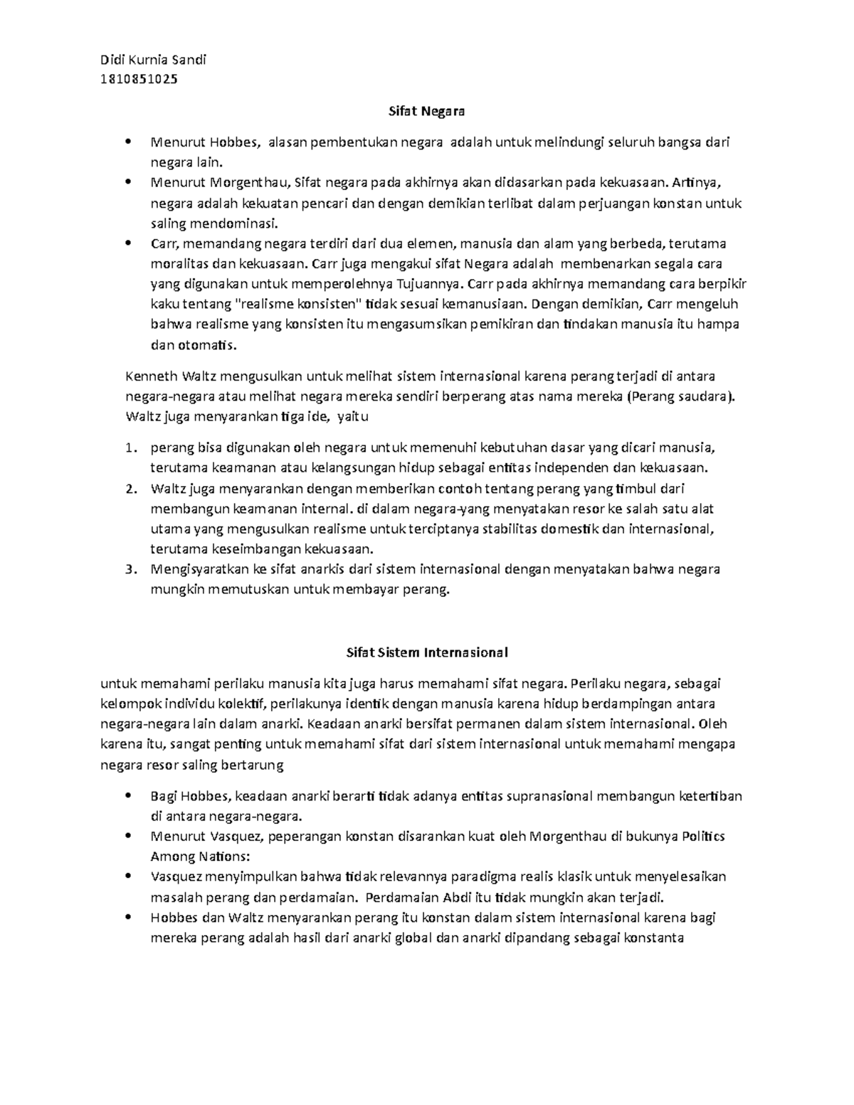THI 1 week 5 - Sifat Negara dan Sistem Internasional - Didi Kurnia ...