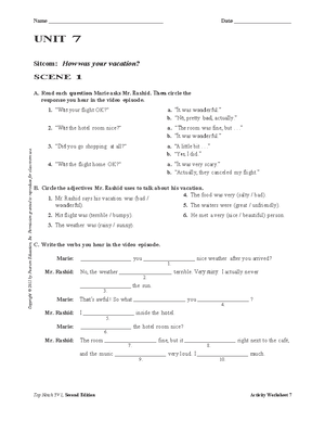 UNIT 06 TV Activity Worksheets - UNIT 6 Sitcom: I’m getting in shape ...