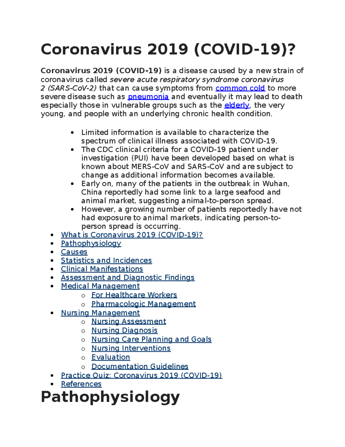 27-1Coronavirus 2019 notes - Coronavirus 2019 (COVID-19)? Coronavirus ...
